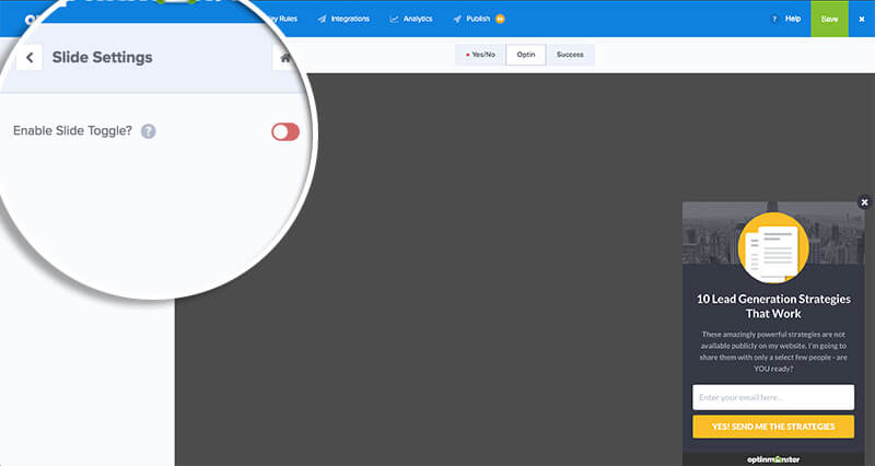 How to Enable the Minimized State for Slide-In Campaigns