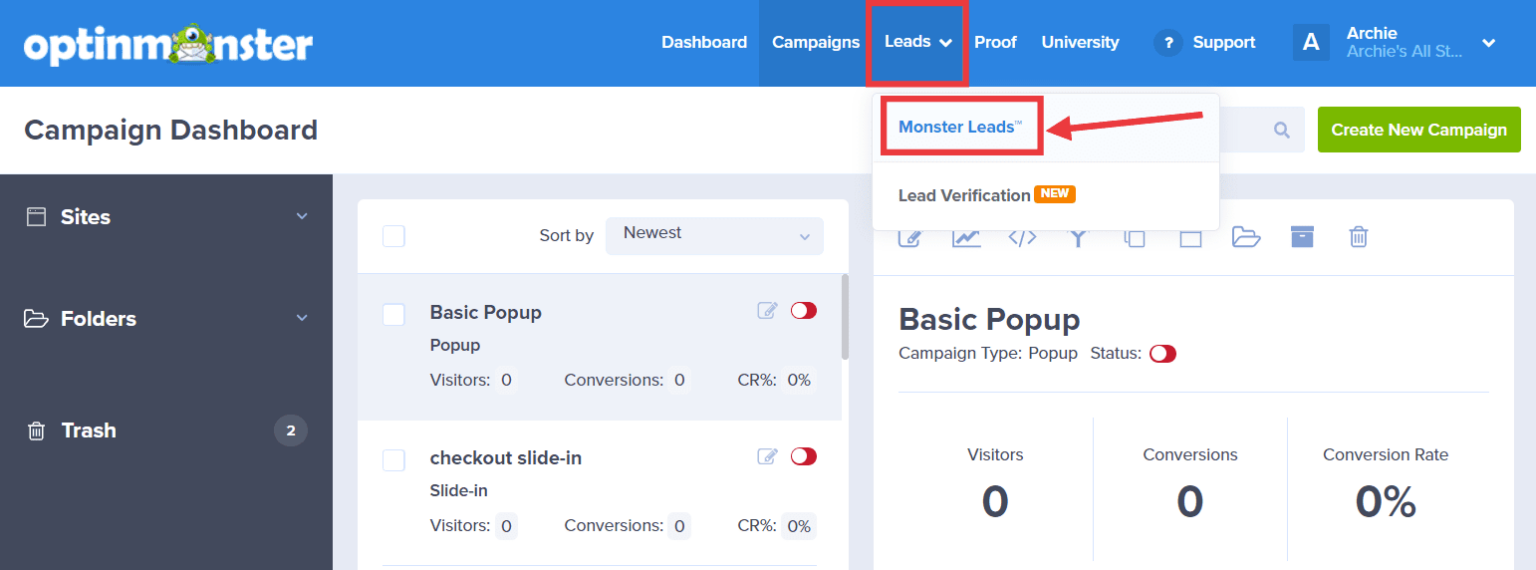 How to Connect Monster Leads with OptinMonster - OptinMonster